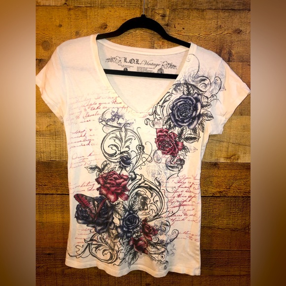 L.O.L. Vintage | Tops | Lol Vintage Y2k Roses Tshirt | Poshmark